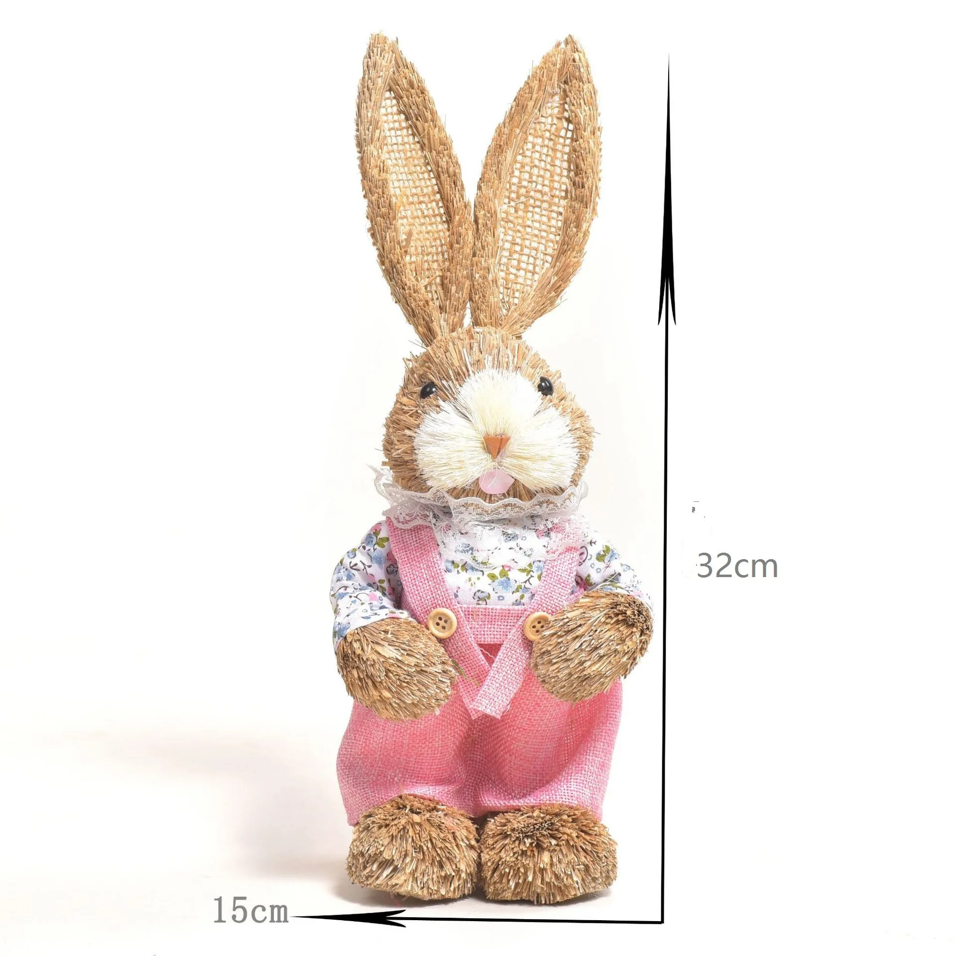 Handmade Artificial Straw Bunny - Perfect Easter Decor
