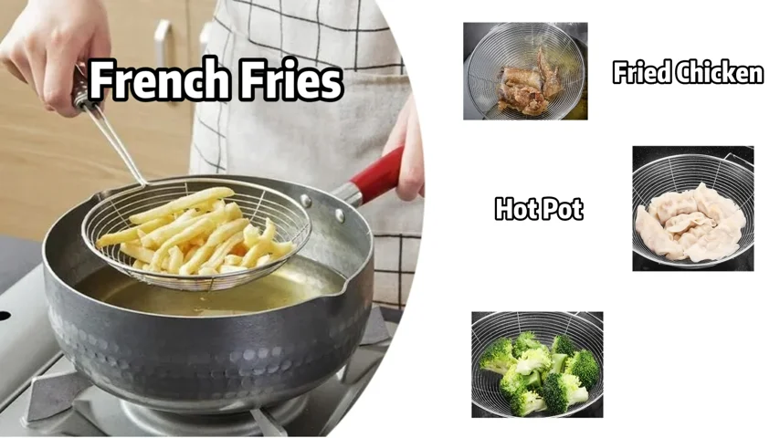 4 Sizes Stainless Steel Spider Strainer Skimmer Spoon For Frying And ...