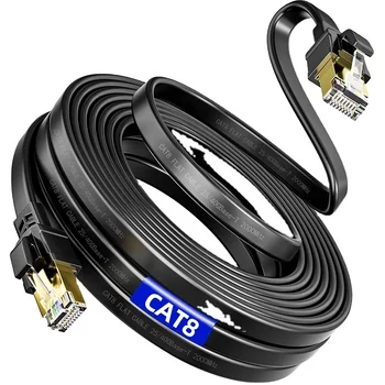 Rj45 Cat8 Network Cable Flat Lan 1m 2m 3m 5m 8m Ethernet Cable Network ...