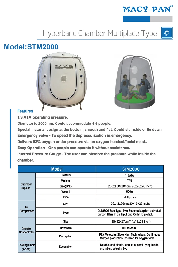 Macy-pan Home Hyperbaric Chambers 4-6 Person People Hbot Soft Chamber 1 ...