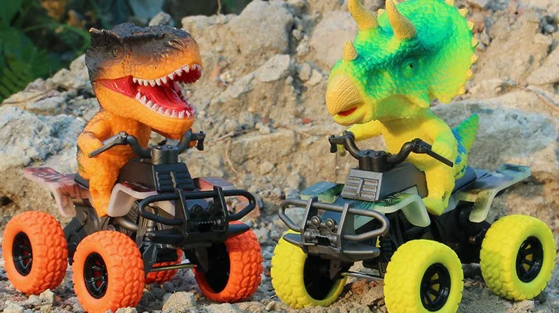 Four Wheel Off Road Friction Dino Pull Back Vehicle Toys 4 Pcs Set ...