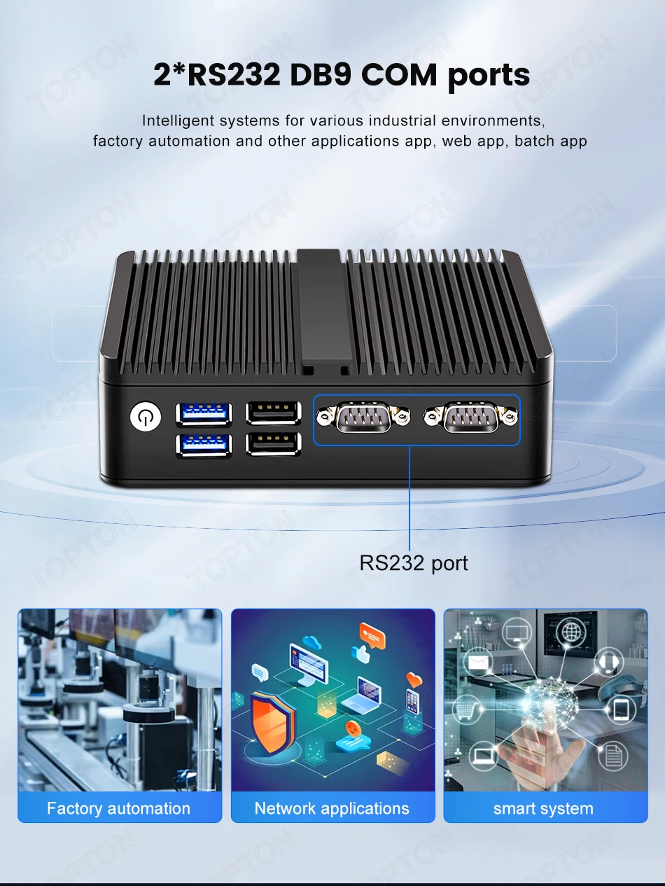 12th Gen Fanless Mini Pc Alder Lake N100 N95 Quad Core Dual Lan 2*com ...