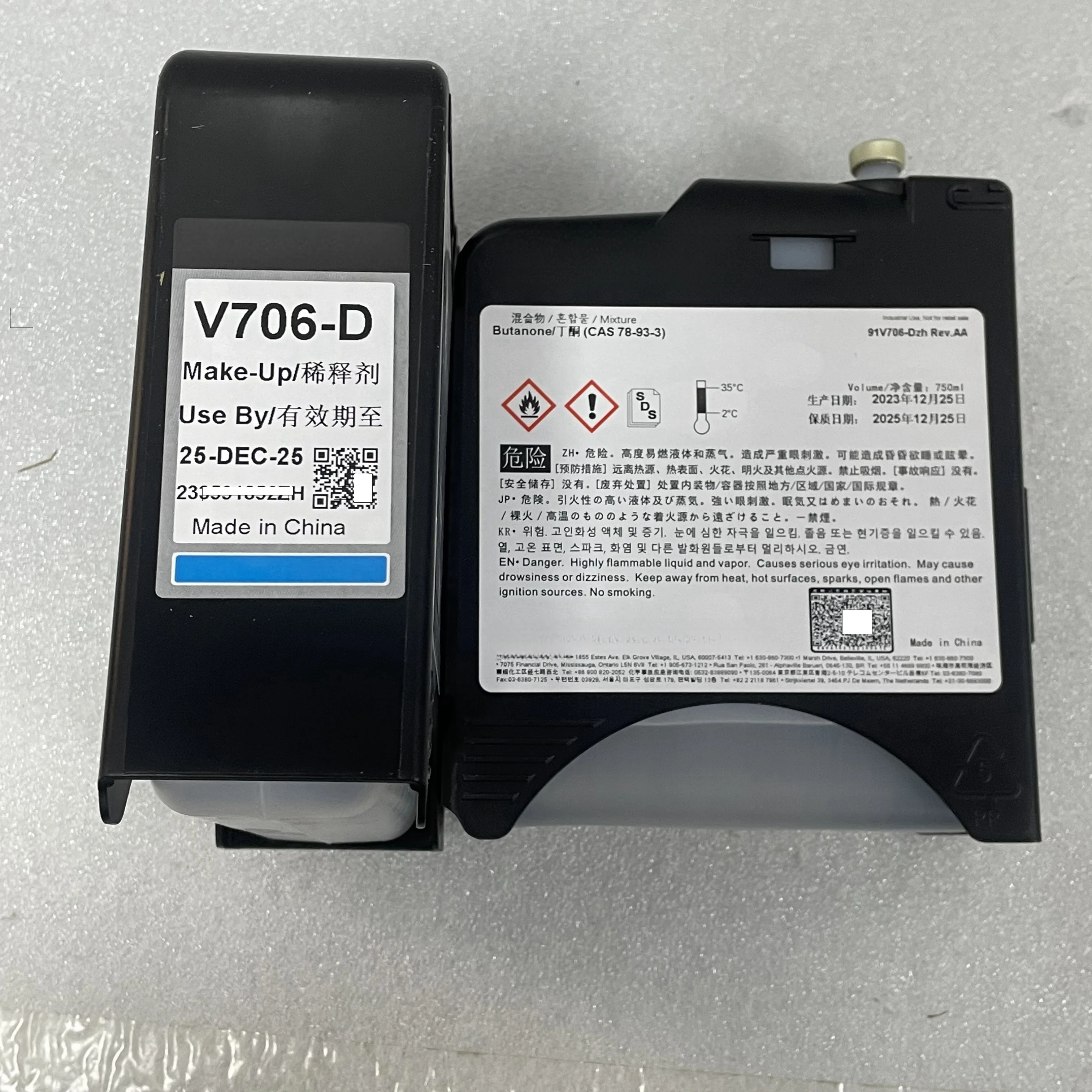 Durable Industrial Ink Cartridge V437-D V438-D V469-D V496-D for 1000-Series Continuous Inkjet ...