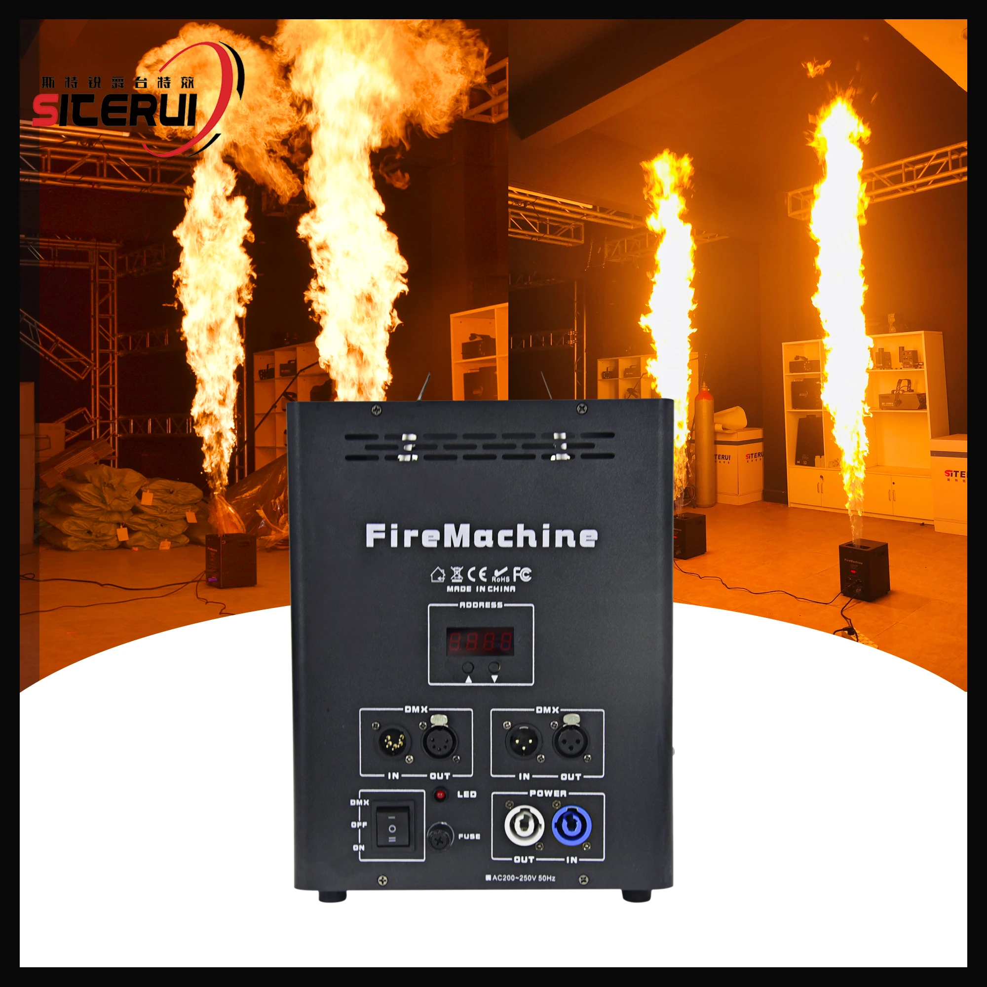 Siterui Sfx 200w Double Head Fire Machine Dmx,Two Igiter Fire Jet ...