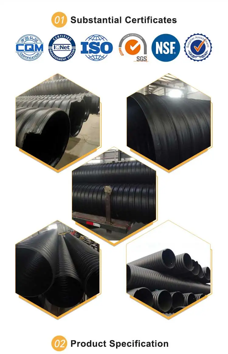 Large Diameter Hdpe Reinforced Spiral Corrugated Drainage Pipe With ...