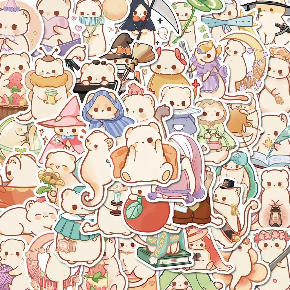 50PCS Cute Animal Ferret Sticker Die Cut Waterproof Decor DIY Scrapbook ...