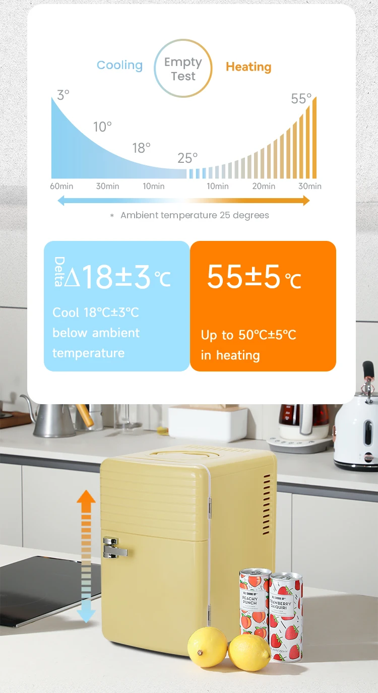 Portable Refrigerator Cooler Powered Glass Door Temperature Display ...