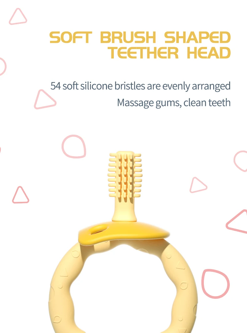 Direct Sales Training Tooth Brush Shape Teether Silicone Teethers Ring ...