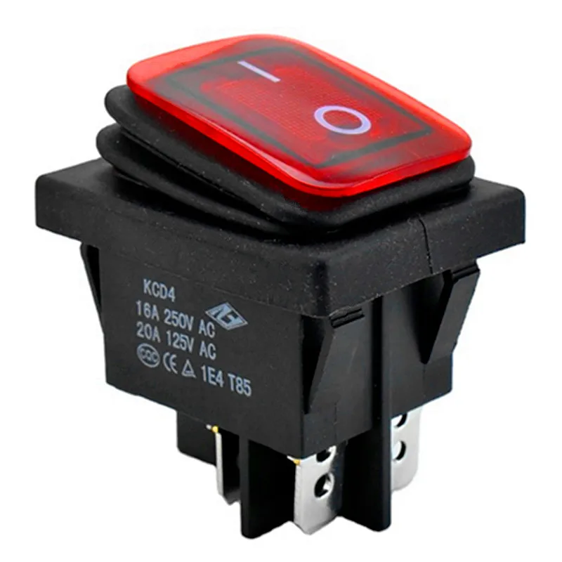 KCD4 Rocker Waterproof Power Switch - 16A 250V IP54-IP67