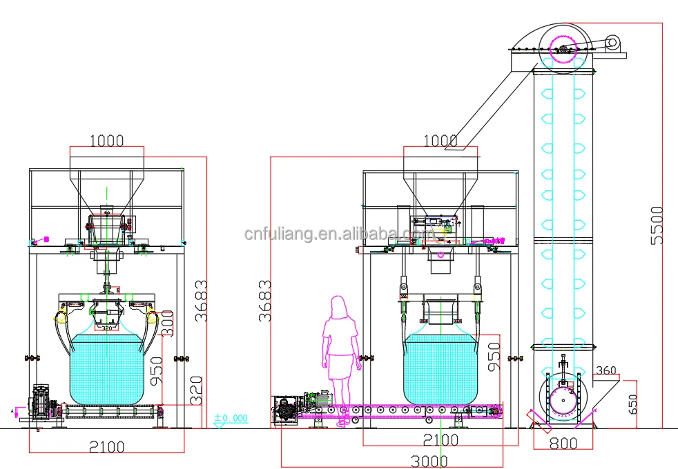 300kg 500kg 1000kg 2000kg Ton Bag Packing Machine Jumbo Big Bag Filling ...