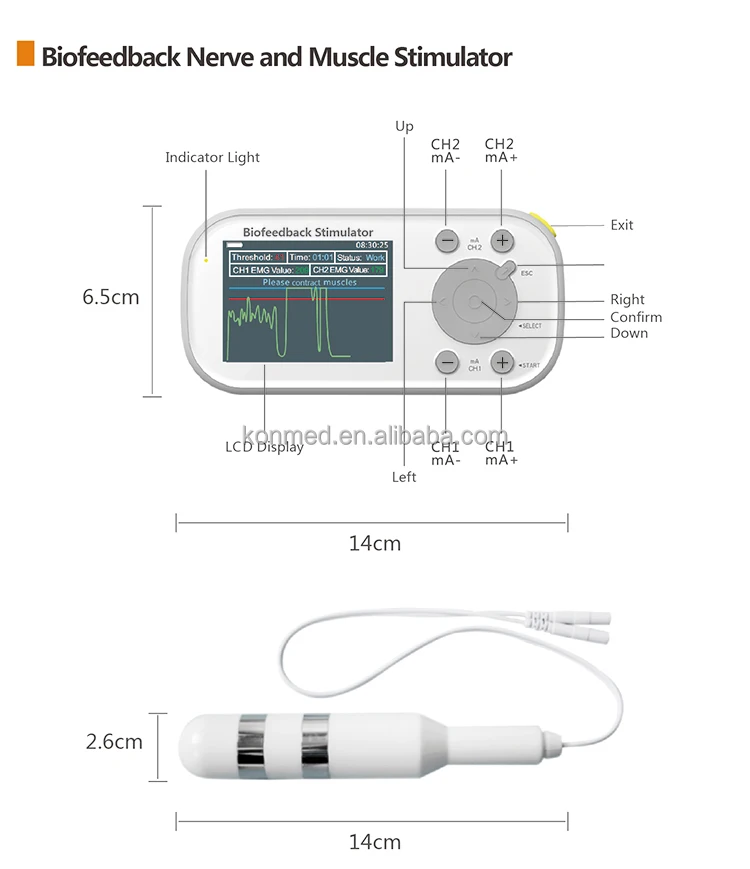 Biofeedback Muscle Trainer Kegel Exercise Pelvic Floor Machine Standard ...