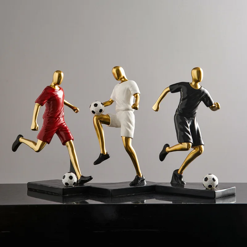 Modern Home Decoration Resin Figure Sculpture Crafts Football Player ...