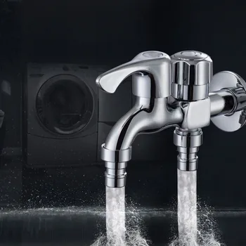 Stainless Steel Two Way Faucet Valve 1 In 2 Out Head Dual Function ...