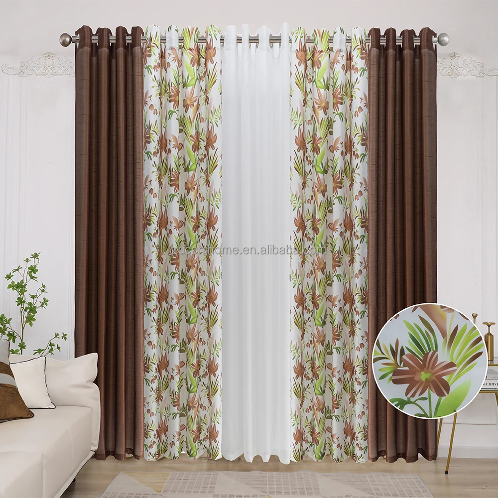 Shop Wholesale Window Printed Faux Silk Home Design Curtains