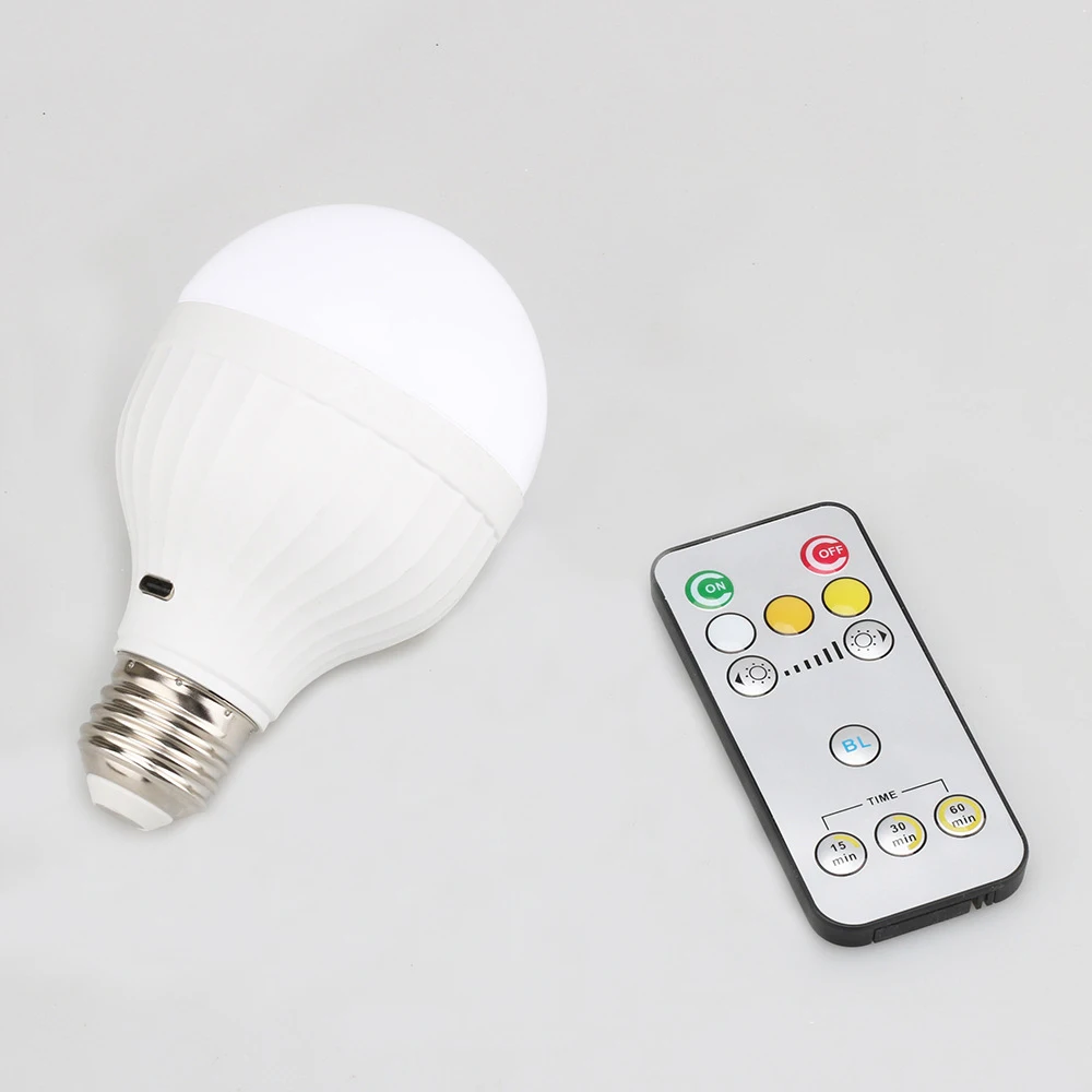 7W USB C Rechargeable LED Light Bulb with Remote Control