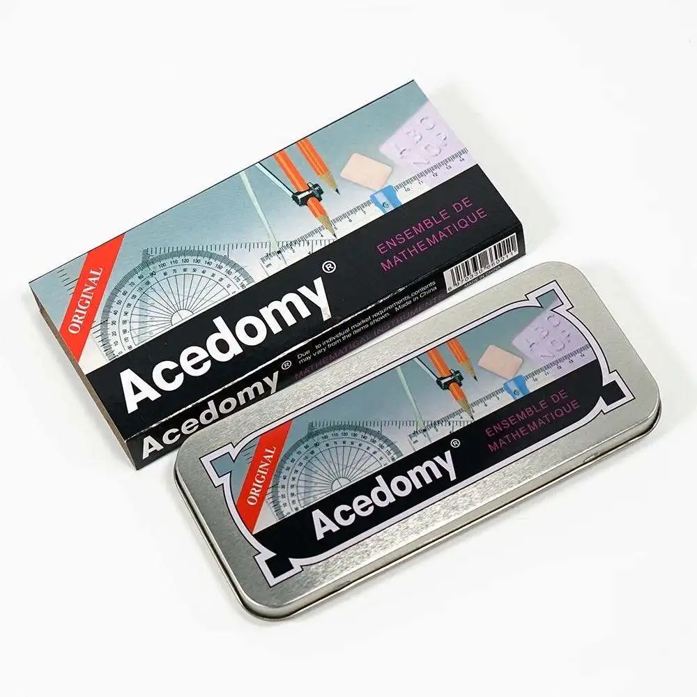 13pcs Mathematical Instrument Iron Box - School Stationery