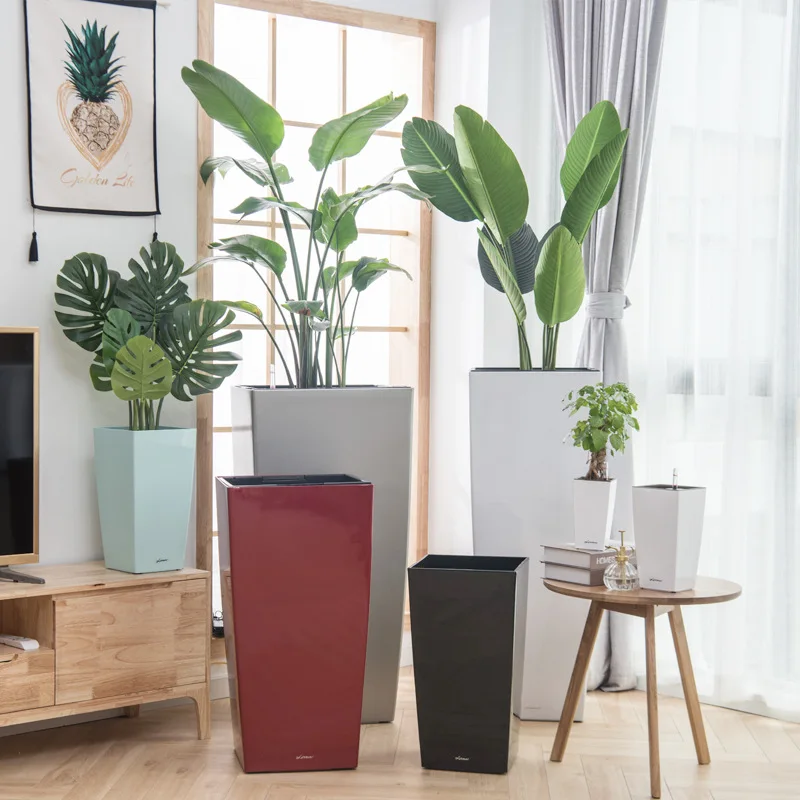 White Elegant Luxury Smart Self Watering Giant Plant Container Flower ...