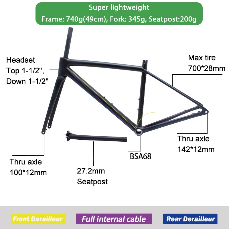 Pinaworks CRF51-NEW Carbon Road Bike Frames - Lightweight & Durable