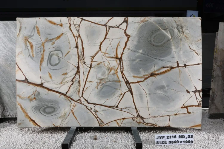 Alibaba.com: Luxury White Quartzite Slab with Gold Veins, Light ...