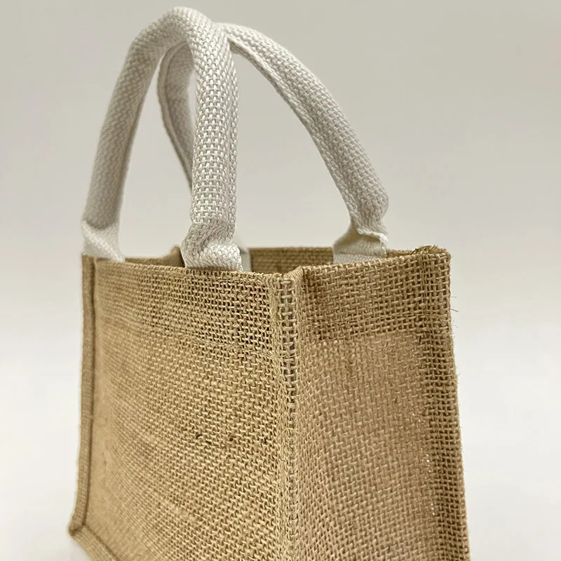 Eco-friendly Customized Handbags Flax Burlap Bags Large Capacity Fancy ...