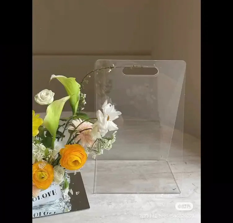 New Design Plastic Clear Gift Flower Bag Transparent Valentine's Day ...