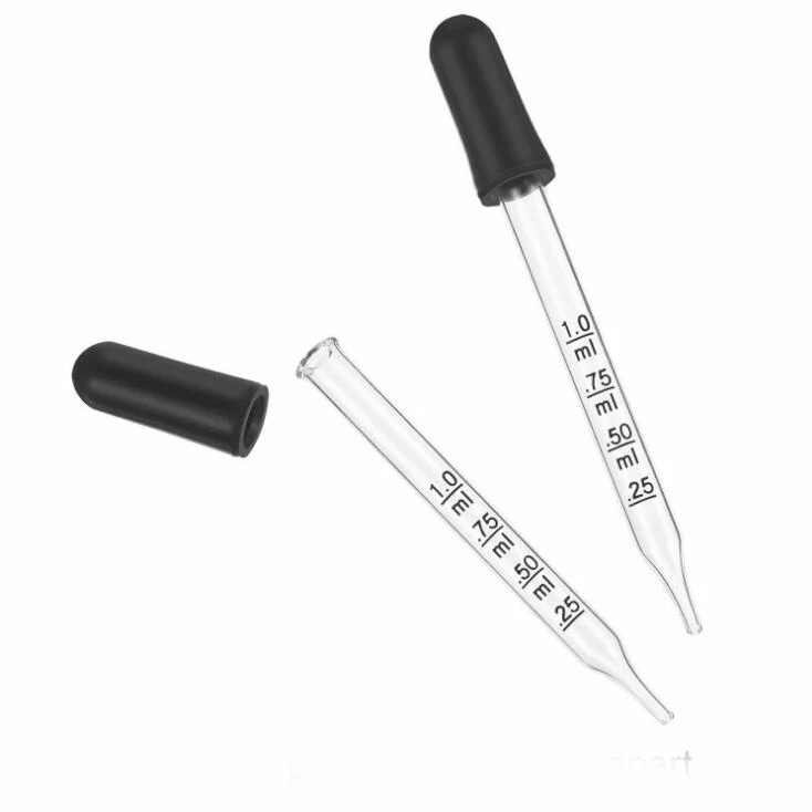 1ml Straight Tip Calibrated Essential Oils Eye Glass Dropper Pipette ...
