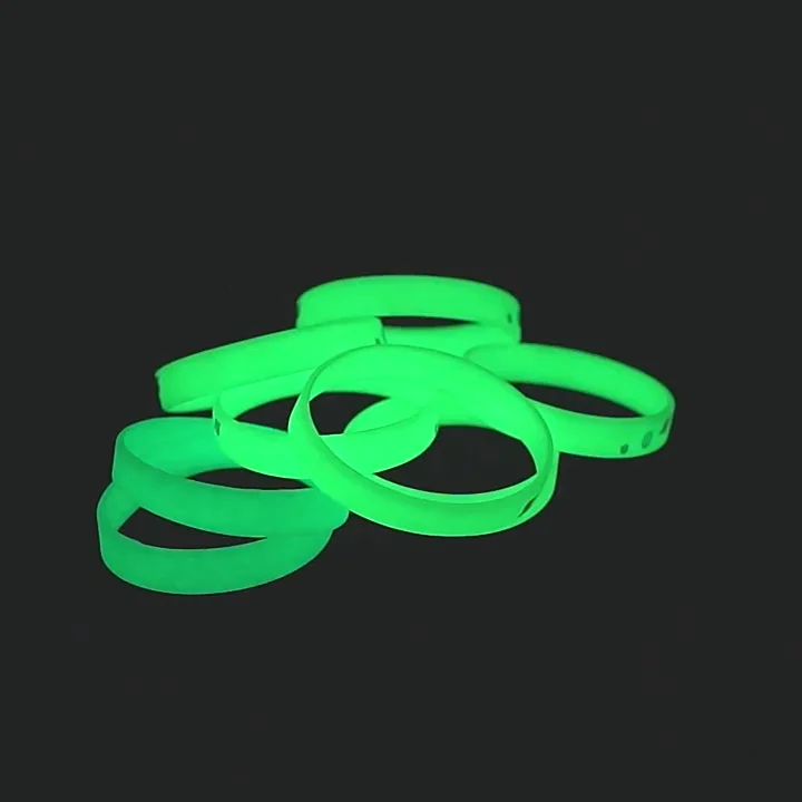 Promotional Custom Printing Logo Rubber Bracelets Luminous Wristbands ...