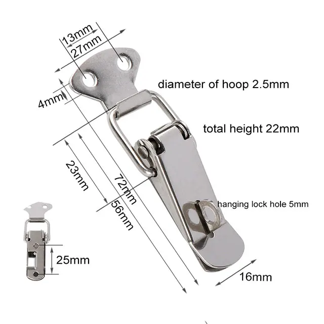 SUS304 Spring Loaded Toggle Latch,Loose Lock Motor Box Latch Large Pull ...
