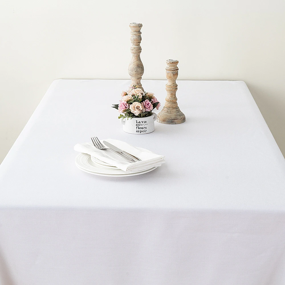 White Tablecloth Super Soft Extra Damask Heavy Weight Tablecloth For ...