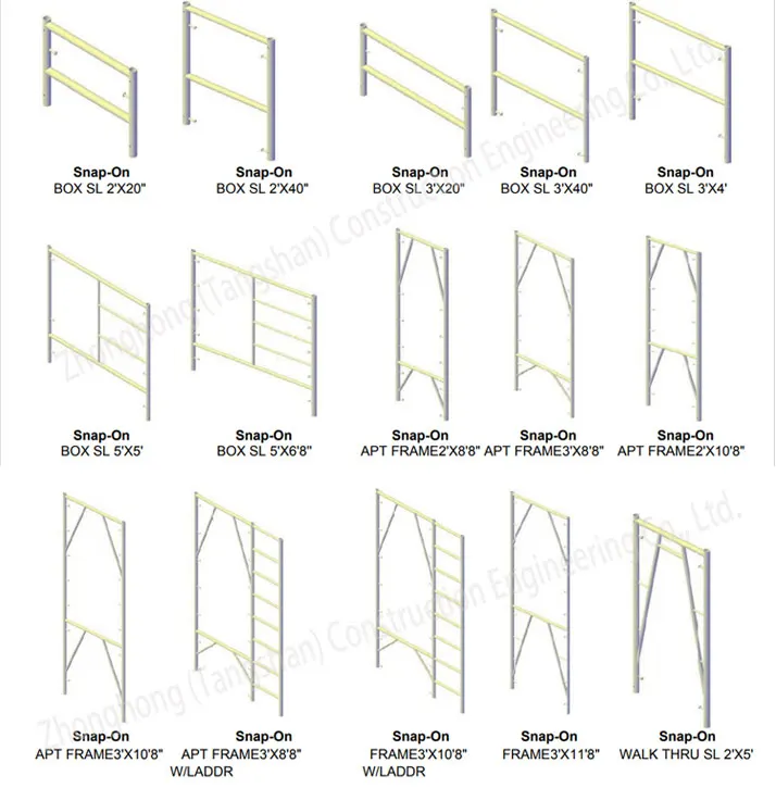 Galvanized Powder Coated Steel Ladder Scaffolding For H-shaped Frame ...