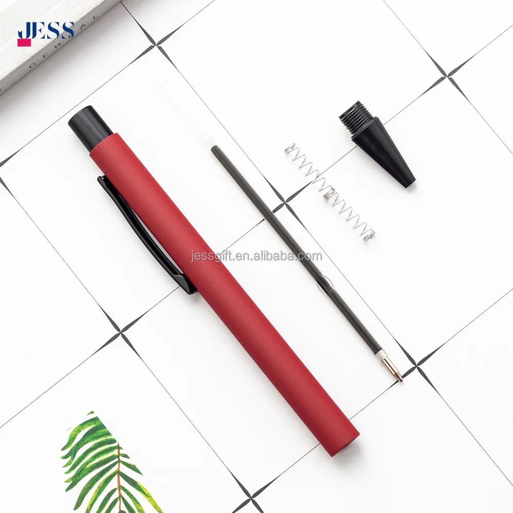 Colorful Rubber Coated Push Button Metal Ball Point Pen