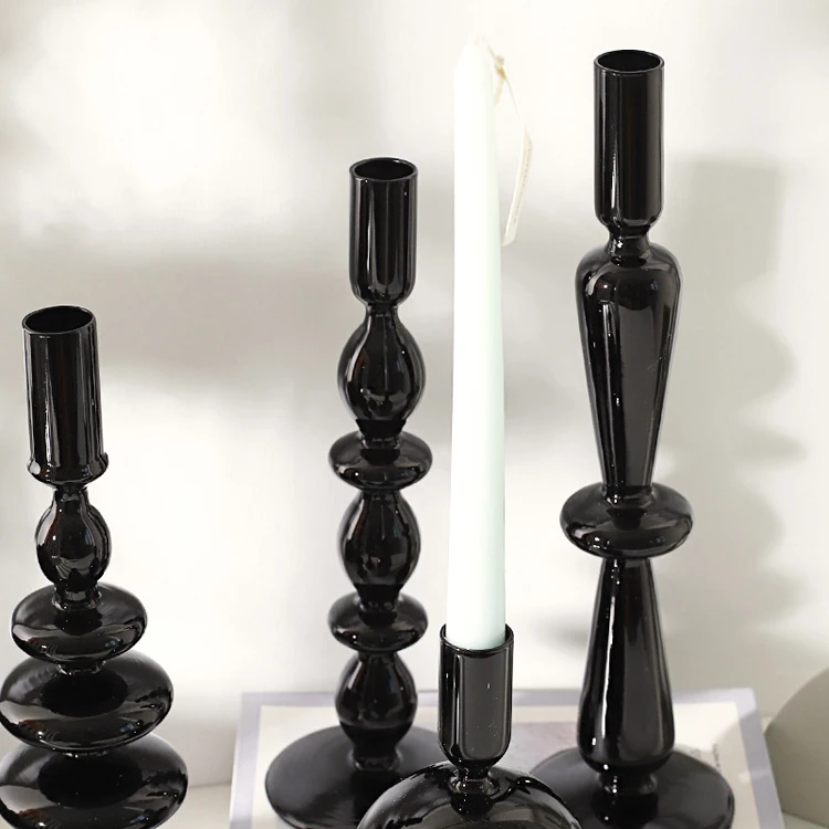 Clear Glass Candle Holder - High Borosilicate Candlestick