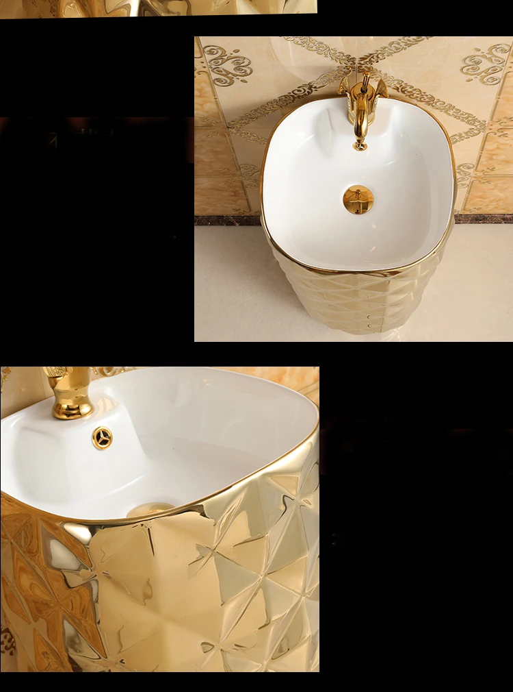 Luxury Gold Plated Ceramic Basin - Eco-Friendly & Stylish