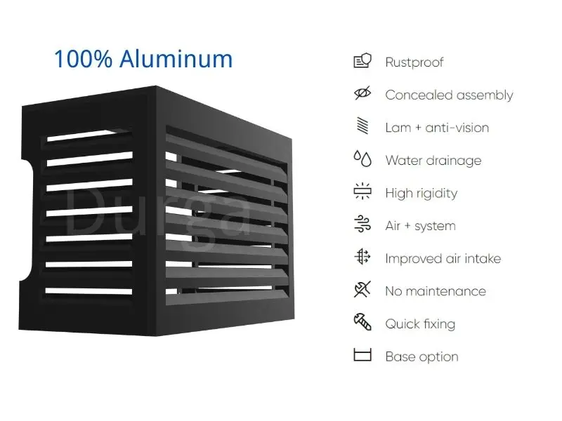 Outdoor Custom Aluminum Louver Metal Cladding Air Conditioner Cover ...