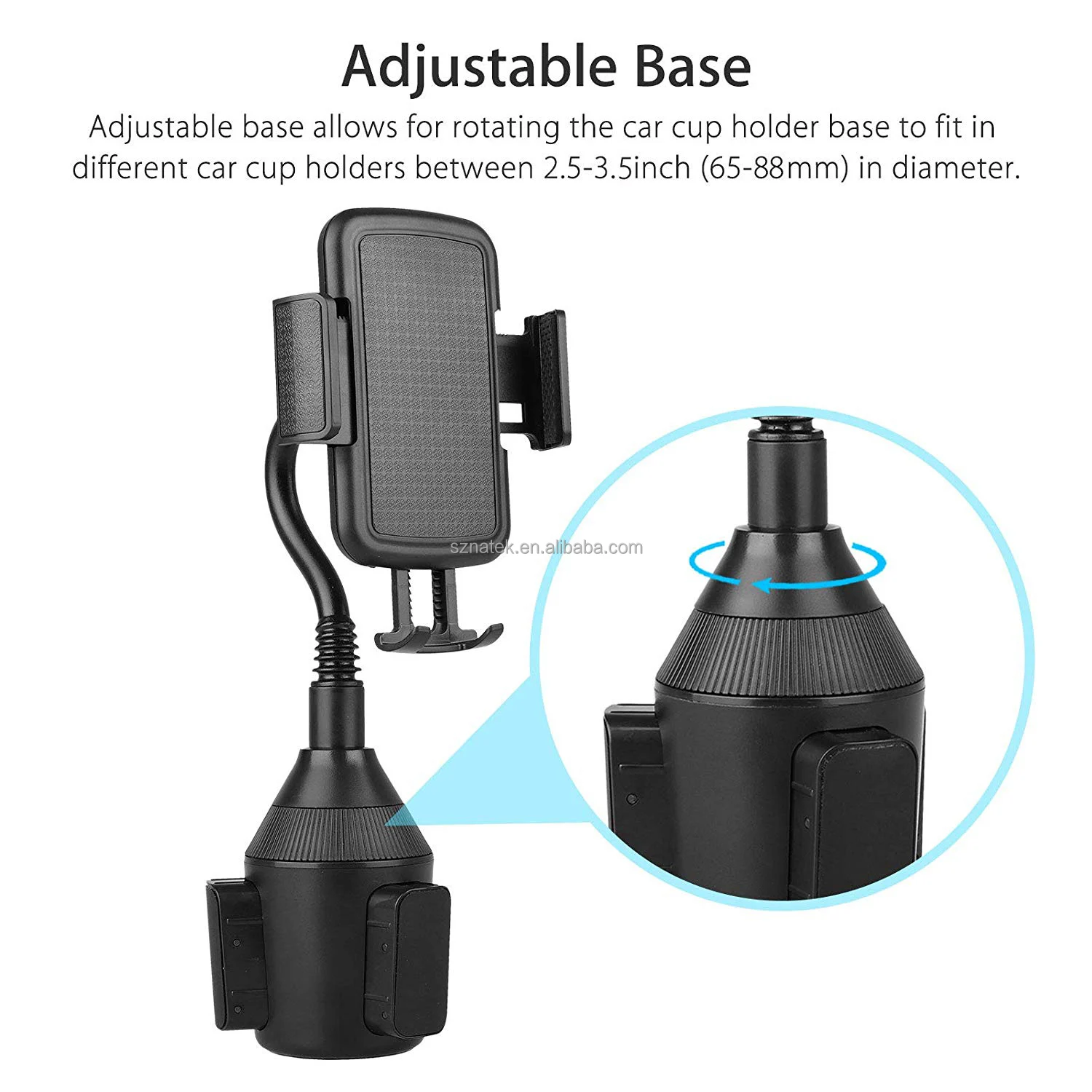 Universal Flexible Cup Holder Phone Mount for Bus Seats