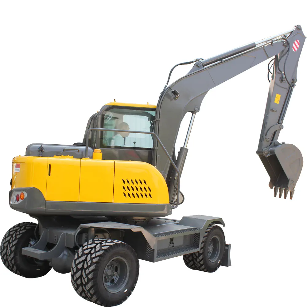 Mini Wheeled Excavator 4wd Flexible Mobility Complete Attachments ...