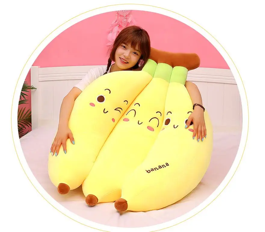 Stuffed Yellow Big Banana Plush Vegetables And Fruits Toys Custom Made ...