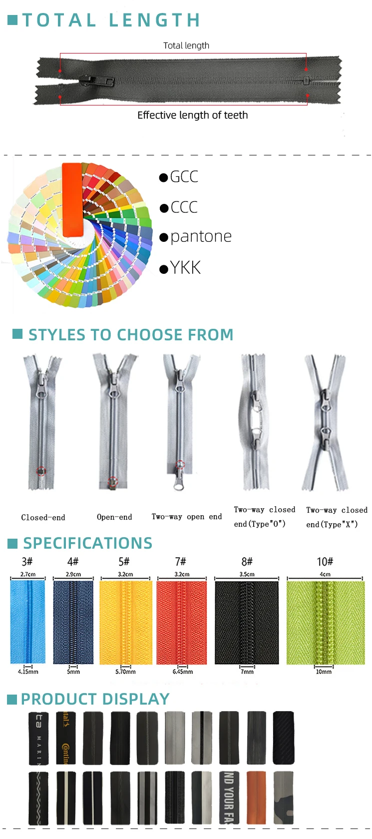 Wholesale Custom 5# Resin-coated Reflective Film Zippers - Buy ...