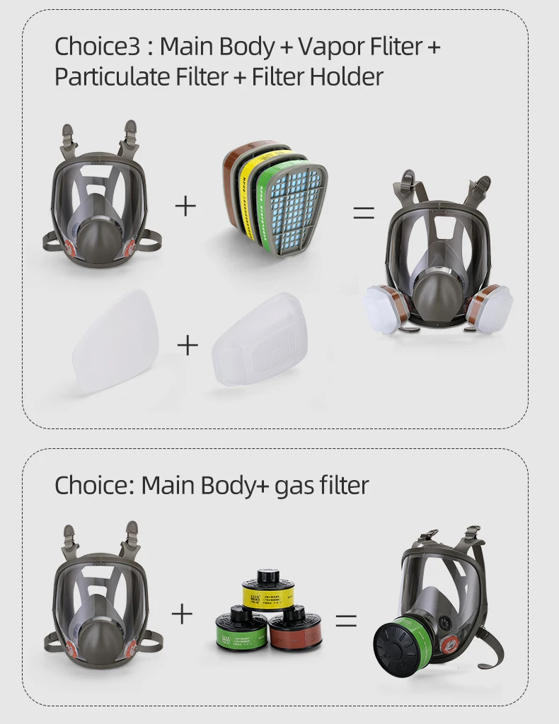 Full-faced Respirator Gas Mask 6800 - Safety & Protection