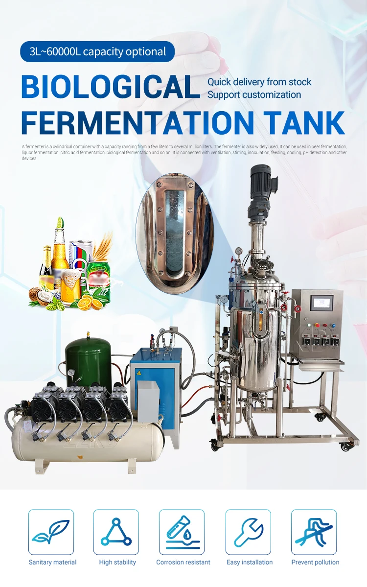 Laboratory Glass Benchtop Bioreactor Fermenter for Microbiology Cell ...