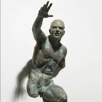 Famous Wall Decor Art Bronze Statue Man Coming Out 3d Metal Statue ...