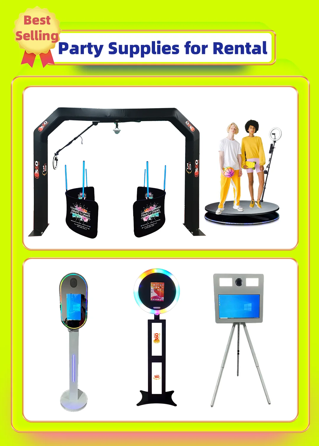 360 Photo Booth With Led Light Platform Wireless Automatic Rotating ...