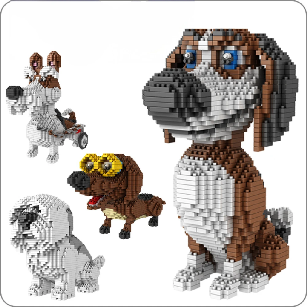 Hot Sale Lovely 3d Model Cartoon Micro Blocks Dog Anime Building Blocks ...