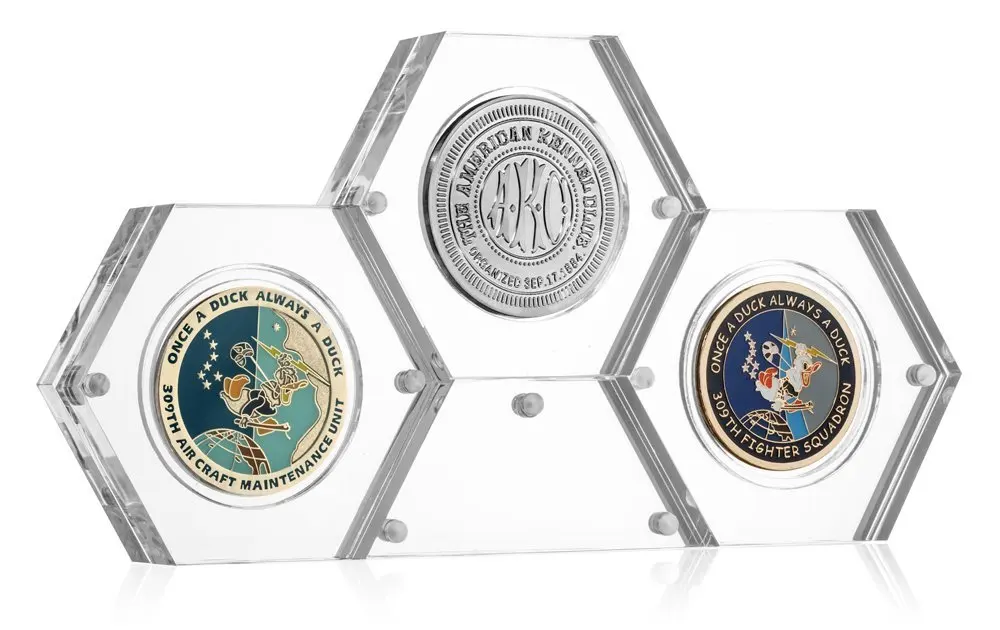 LS Acrylic Coin Display Case Clear Acrylic Medal Display with Magnetic ...