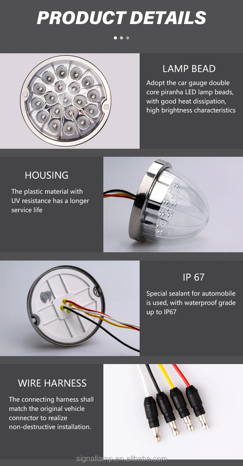 DOT Waterproof IP 67 Led Truck Light Torpedo-Shaped Cab Marker Lights ...
