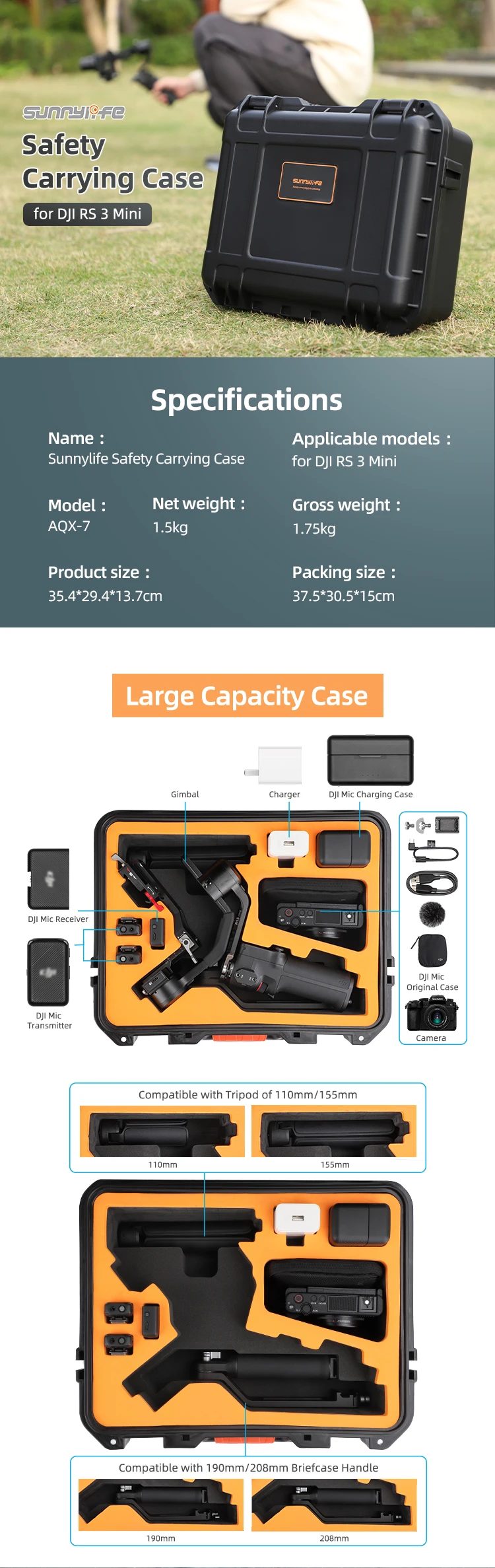 Sunnylife Safety Carrying Case Waterproof Shock-proof Hard Case ...