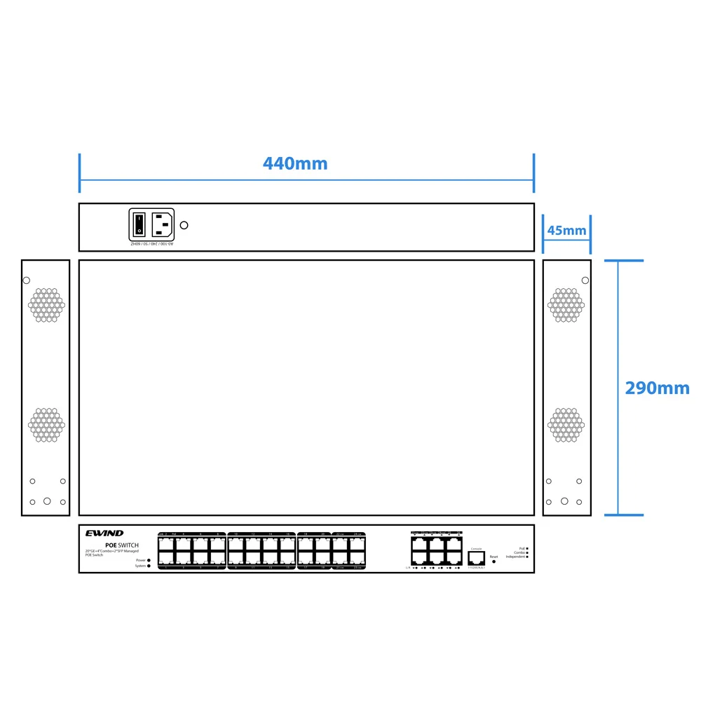 Poe 24 Port Switch Managed Gigabit Network Switches 24 100/1000m Rj45 ...