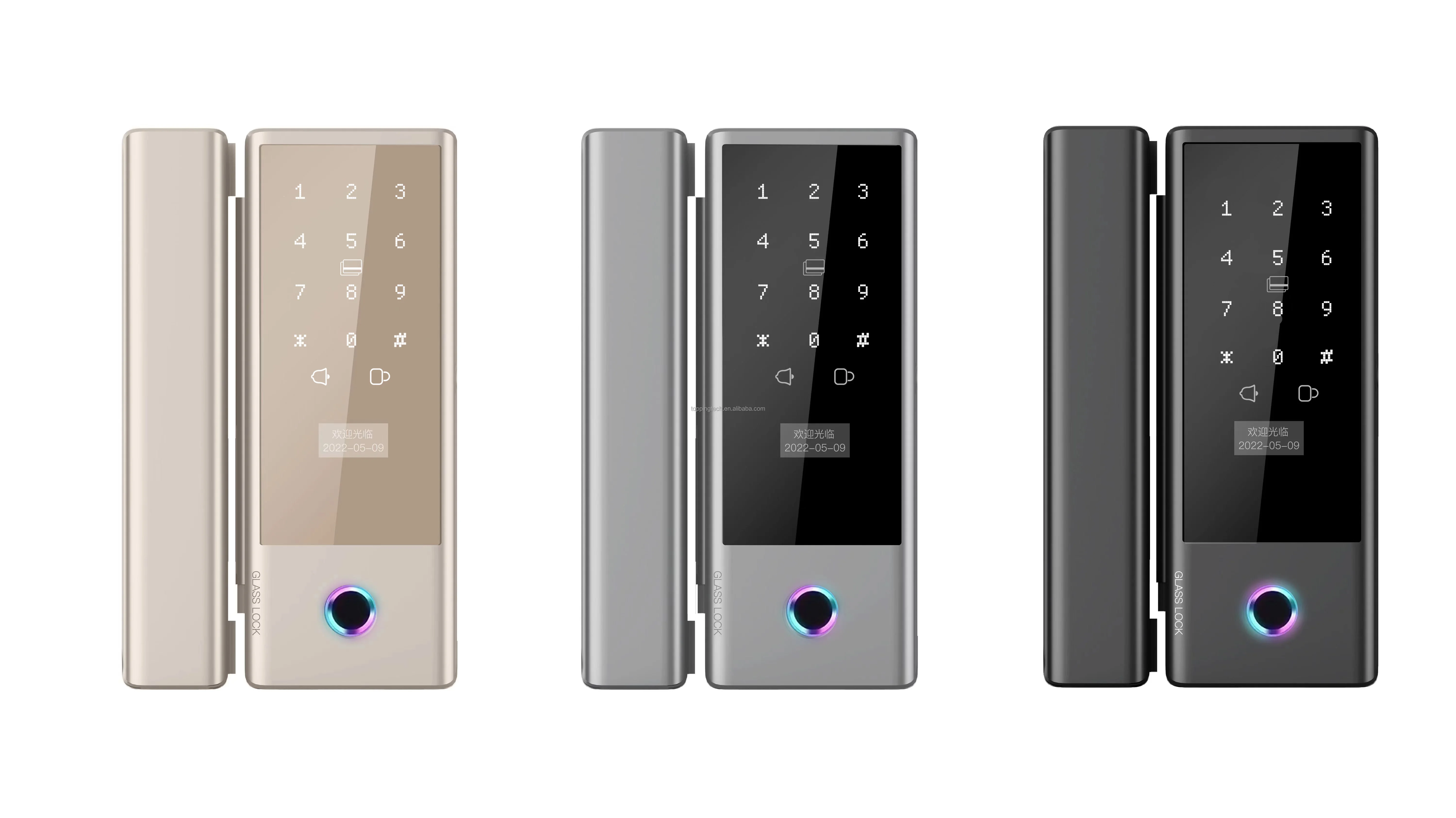 Glass Door Lock Fingerprint Lock Smart Keyless Entry Door Lockt ...