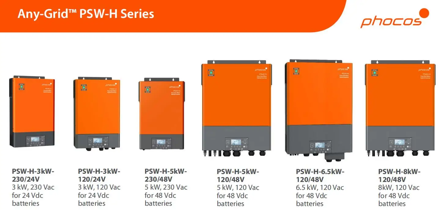 5KW & 8KW Phocos Hybrid Solar Inverter for Home Efficiency