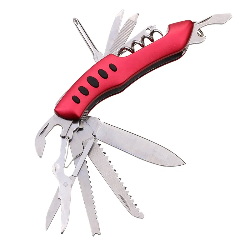 11 in 1 camping knife multi-function pocket knife with non-slip rubber ...
